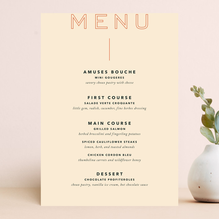 Top to Bottom Menus by Kindred Fields | Minted