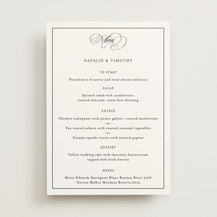 Sincerity Menus by Kimberly FitzSimons | Minted