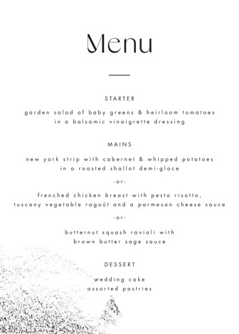 Forever Menus by Blustery August | Minted