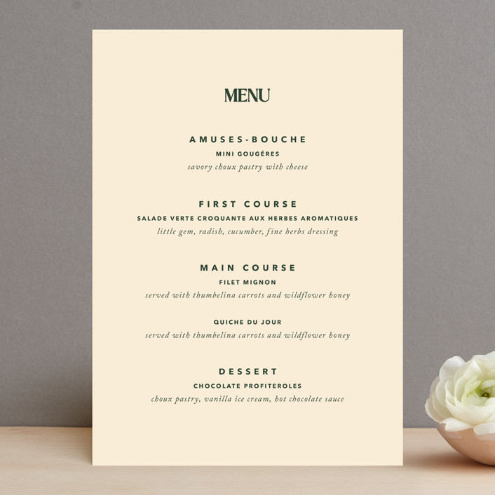 Bridal Bouquet Menus by Kindred Fields | Minted