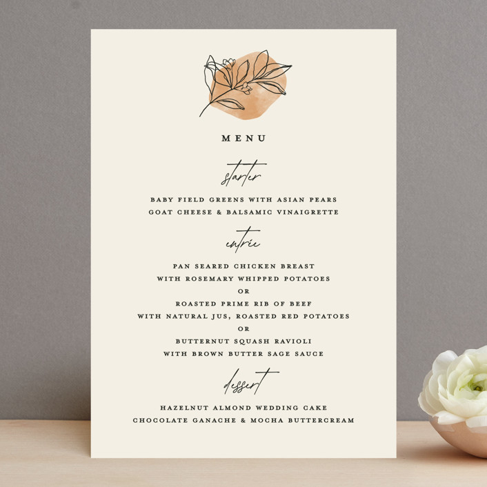 leaf contour Menus by Susan Zinader | Minted