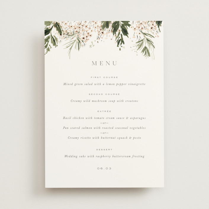 Grace Menus by Leah Bisch | Minted