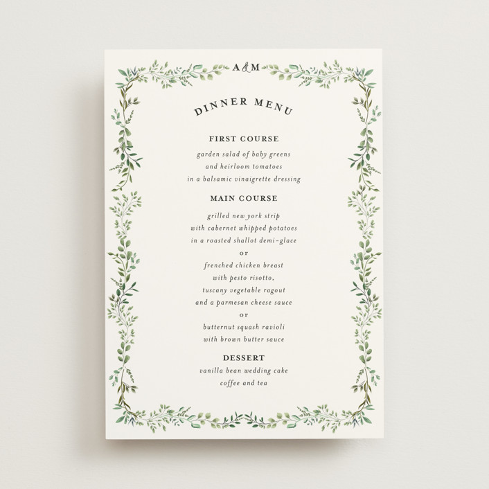 Monogramed Arch Menus by Susan Moyal | Minted