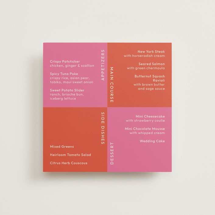 Color Block Menus by letterfix | Minted