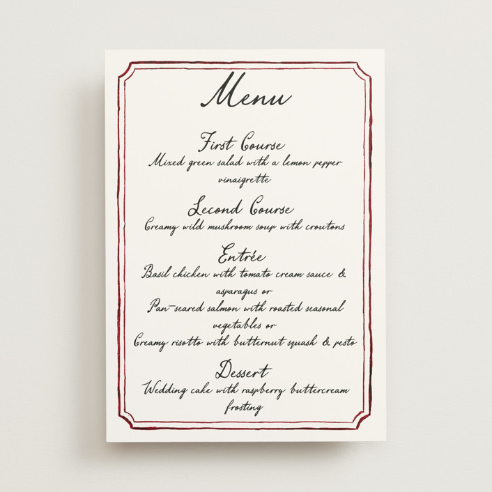 Handwritten Menus by Cass Loh | Minted