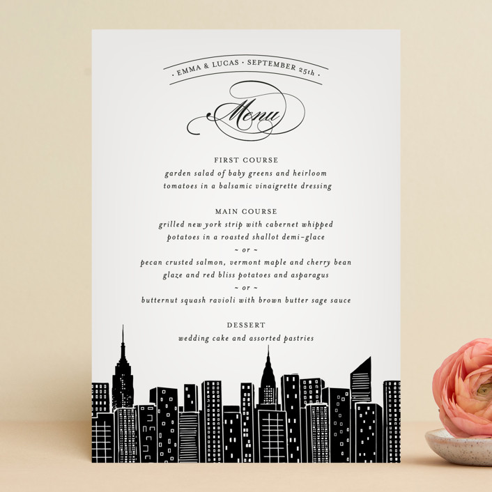 Big City - New York City Menus by Hooray Creative | Minted