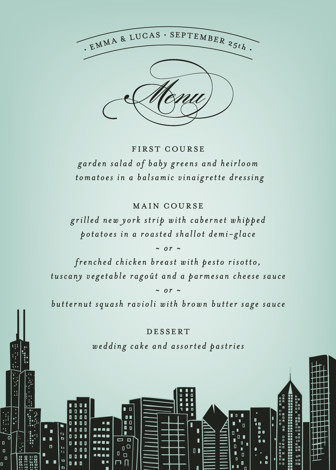 Big City - Chicago Menus by Hooray Creative | Minted