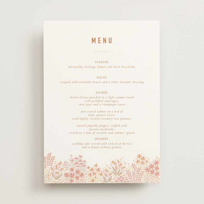 Floral Border Menus by Pippa Shaw | Minted