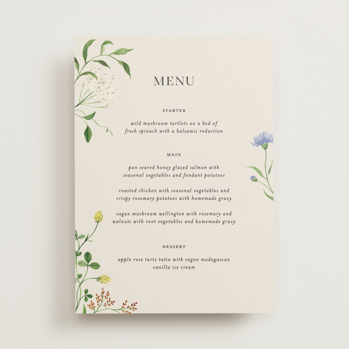 Wild meadow Menus by Sarah Knight | Minted