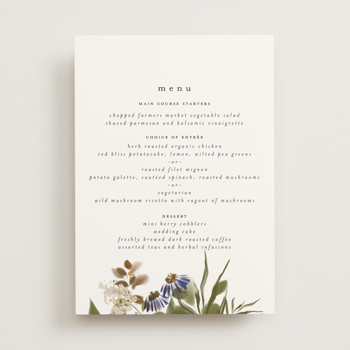 Pressed Garden Menus by Grace Kreinbrink | Minted