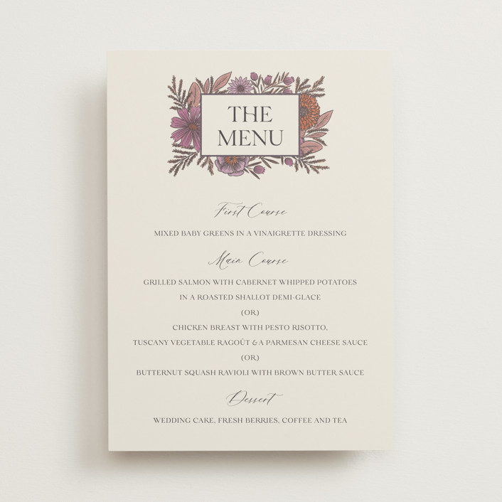Fleur Menus by Jen Owens | Minted