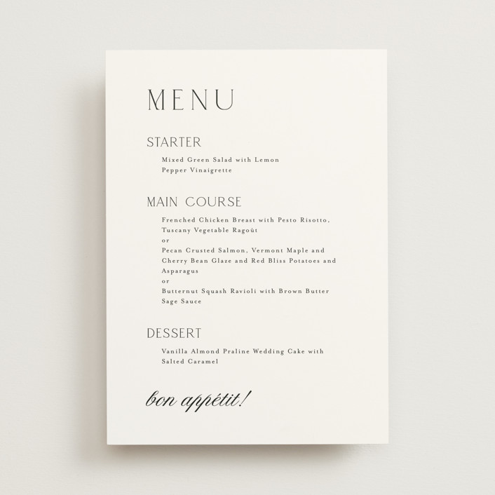 Classic Chic Menus by Shirley Lin Schneider | Minted