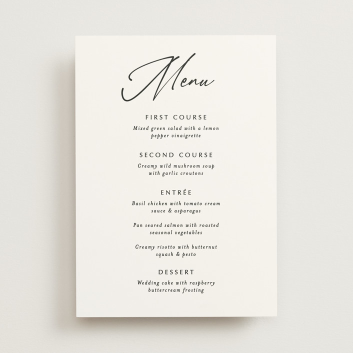 Belle Romance Menus by Katherine Moynagh | Minted