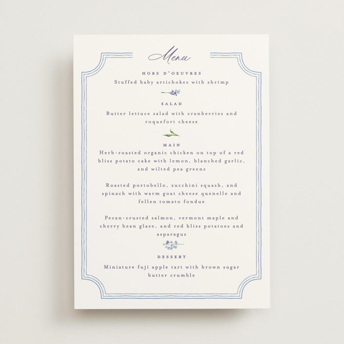 Lavender Menus by Claudia Orengo | Minted