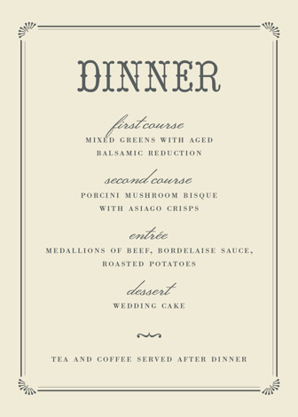 Stache + Kiss Menu Cards by Penelope Poppy | Minted