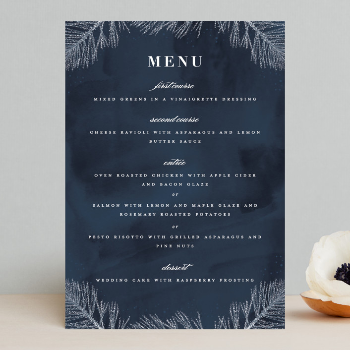 Frosty chic Menus by Creo Study | Minted