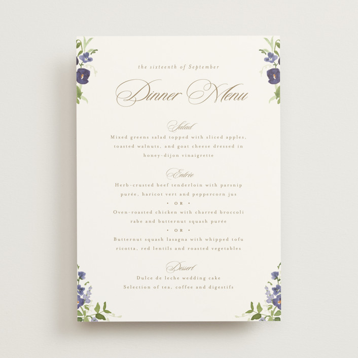 Wildflower Trellis Menus by Everett Paper Goods | Minted