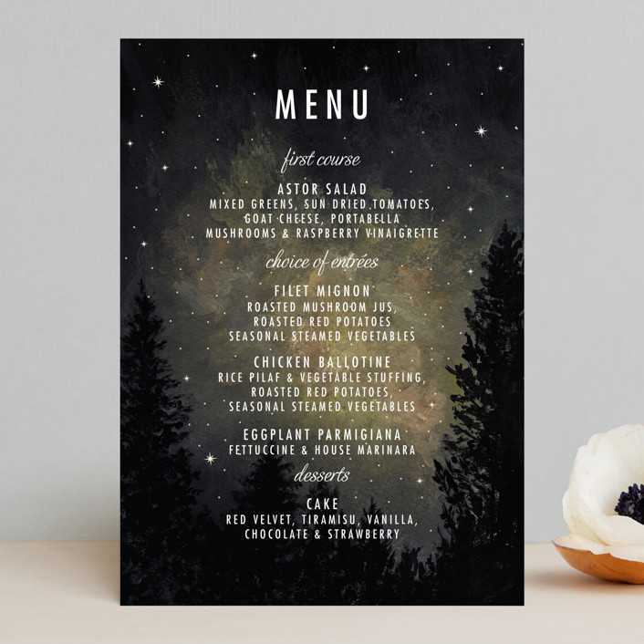 Starry, Starry Night Menus by Elly | Minted