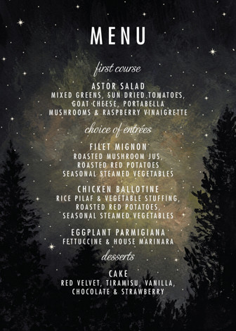 Starry, Starry Night Menus by Elly | Minted