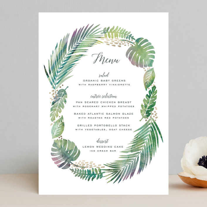 Tropical Foliage Menus by Hooray Creative | Minted
