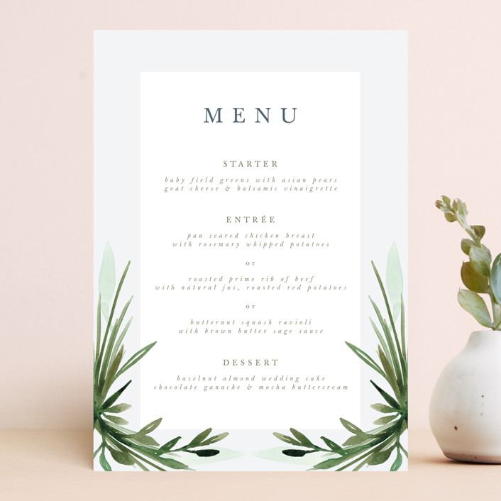 Botanical Frame Menus by Kate Ahn | Minted