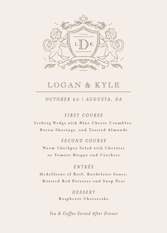 Classic Crest Menus by Kristen Smith | Minted