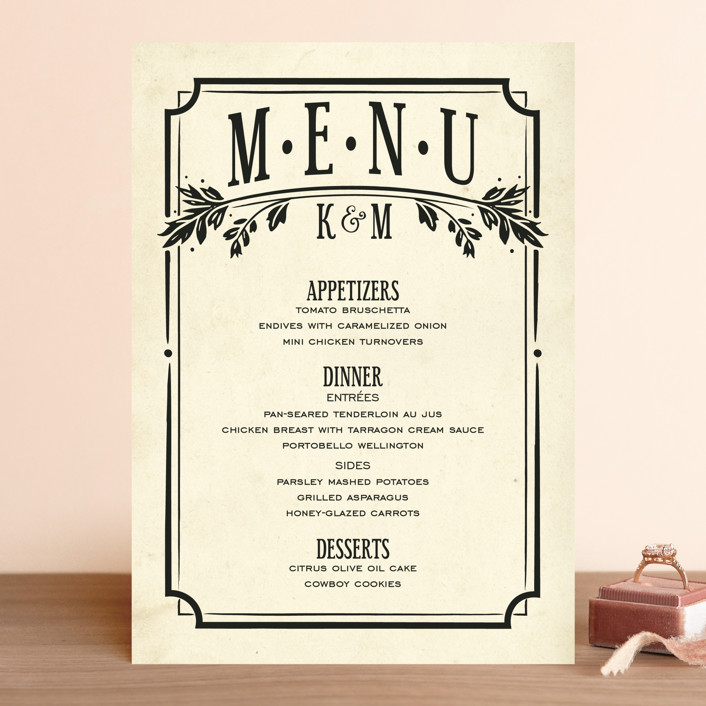 Inked Menus by GeekInk Design | Minted
