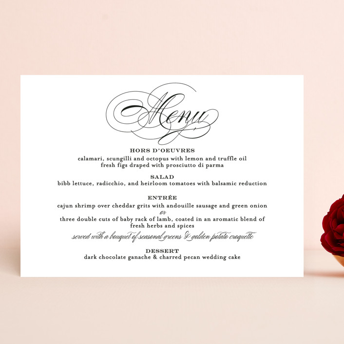 Timeless Elegance Menus by AK Graphics | Minted