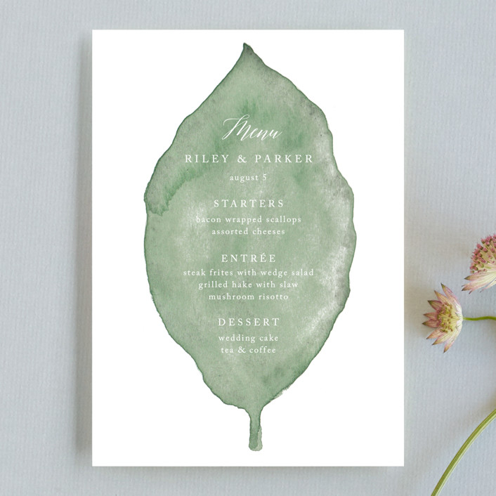 Painted Leaf Menus by Katharine Watson | Minted