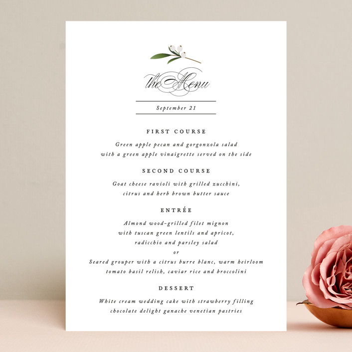 Adorned Ampersand Menus by Jennifer Postorino | Minted