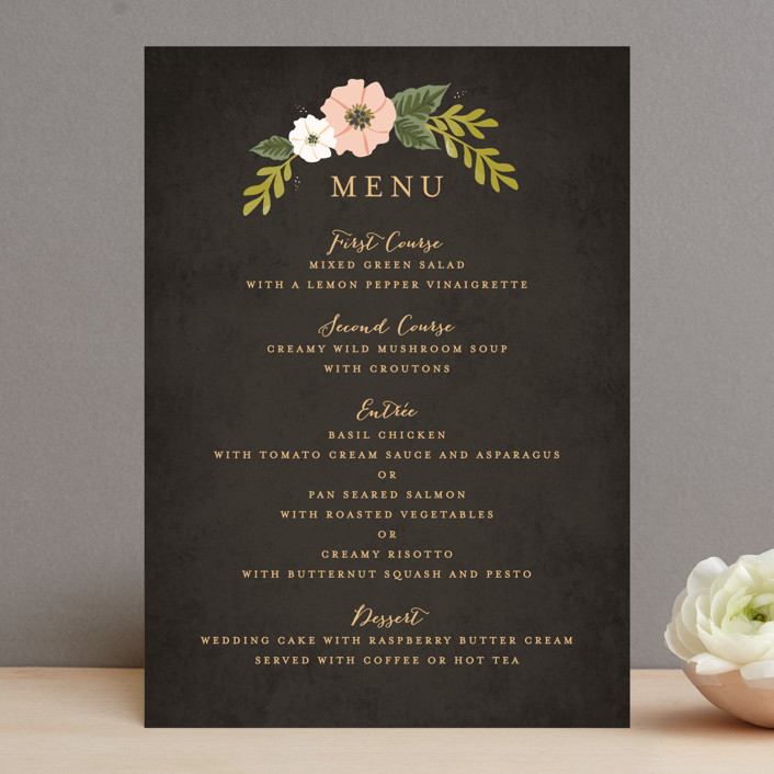 Floral Ring Menus by Karidy Walker | Minted