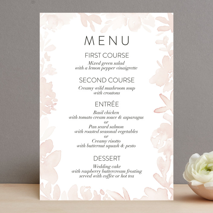 Ethereal Bouquet Menus by Petra Kern | Minted