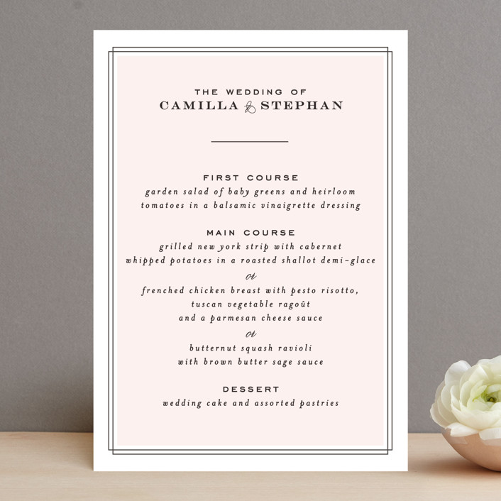 Simply Framed Menus by Maddy Hague | Minted