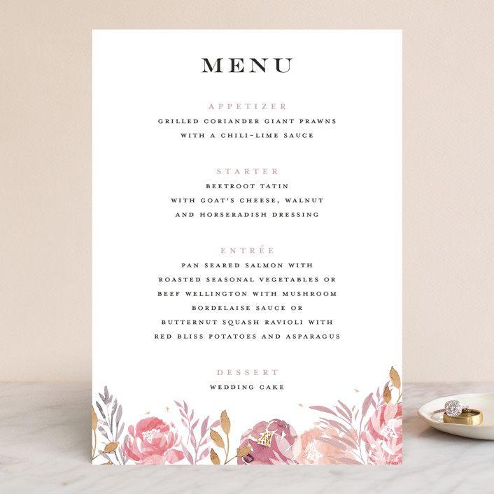 Grand Bloom Menus by Bonjour Paper | Minted