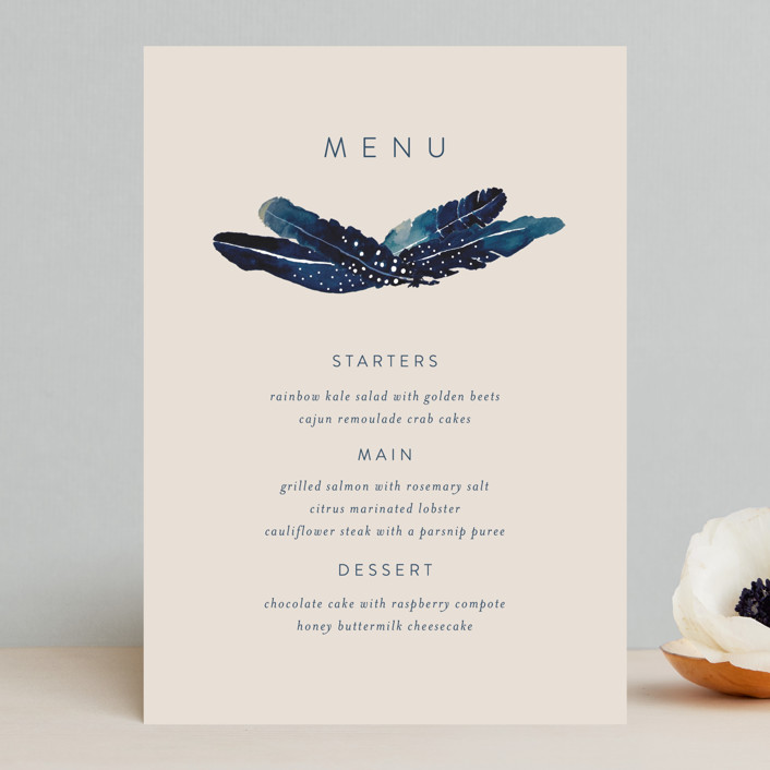 Feathers Menus by Morgan Kendall | Minted