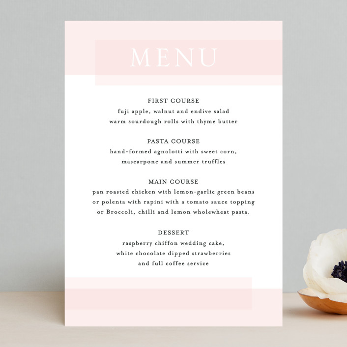 Transparent Menus by Erin Deegan | Minted