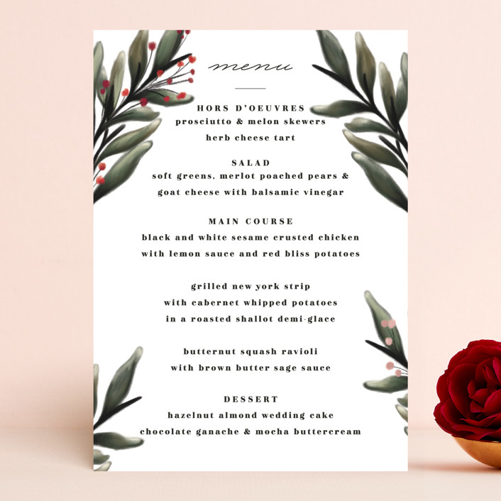 Floral Square Menus by Dane Great Designs | Minted