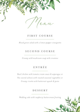 Bright & Green Menus by Amanda Day | Minted