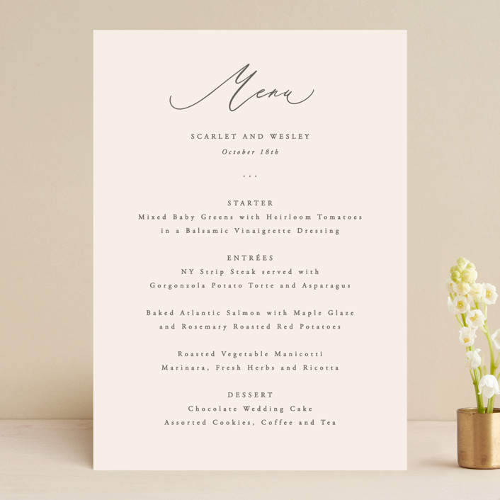 Scarlet Menus by Hooray Creative | Minted