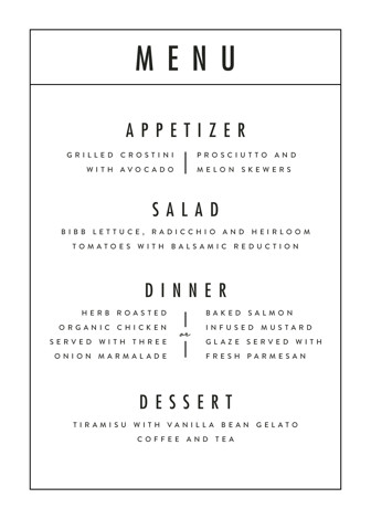 Between The Lines Menus by Fine and Dandy Paperie | Minted