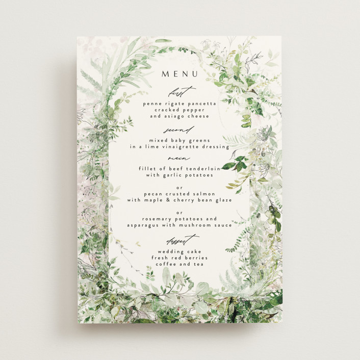 Lush Greenery Menus by Phrosné | Minted