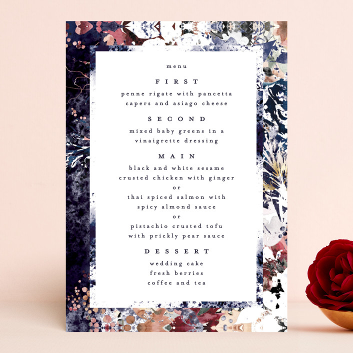 Floral Cascade Menus by Phrosné Barwood | Minted
