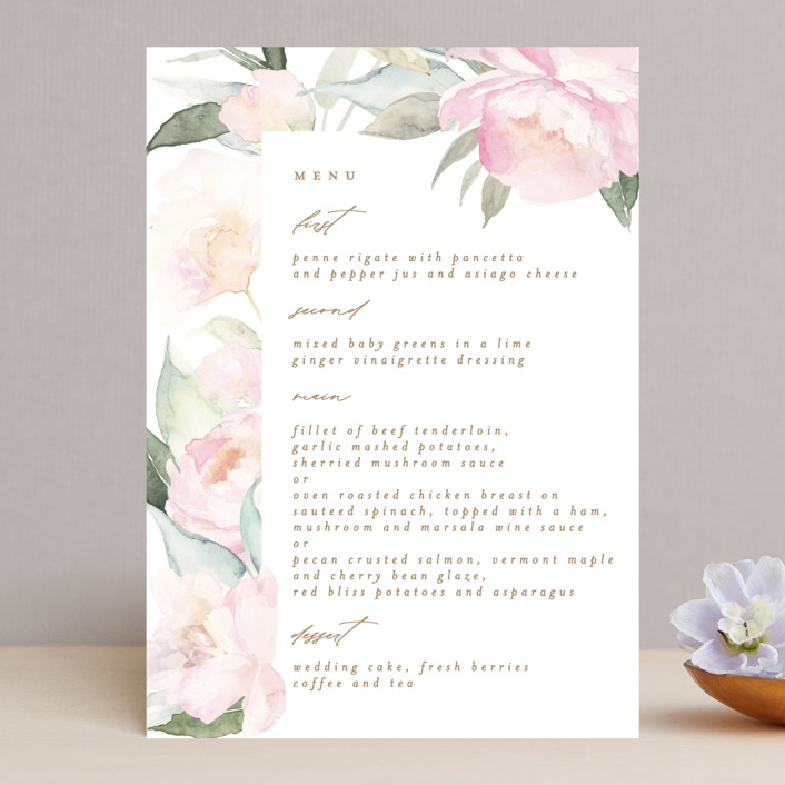 beautiful peonies Menus by Phrosné Barwood | Minted