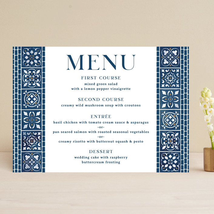 Mediterranean Tiles Menus by GeekInk Design | Minted