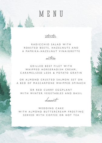 Forest air Menus by Yuliya Evseeva | Minted
