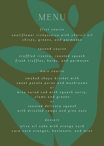 Botanica Menus by Morgan Kendall | Minted