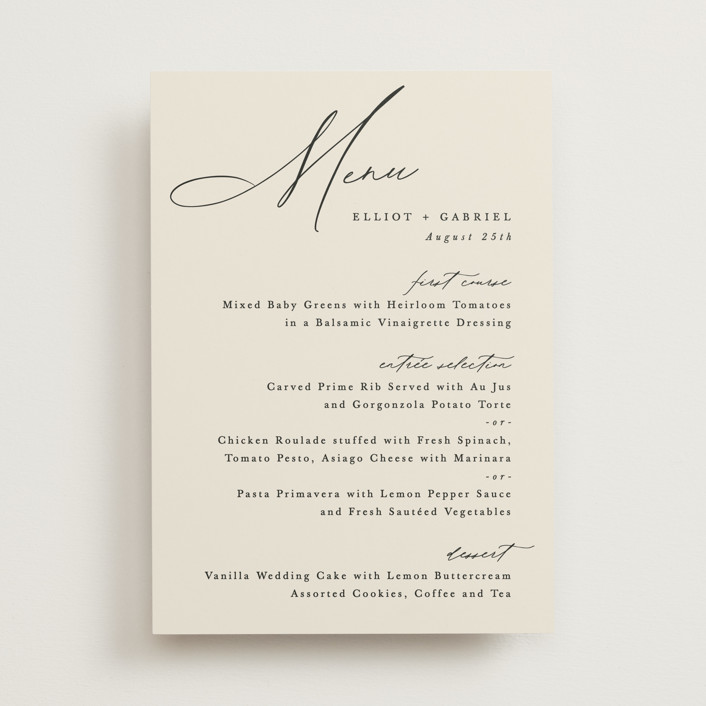 Scripted Names Menus by Hooray Creative | Minted