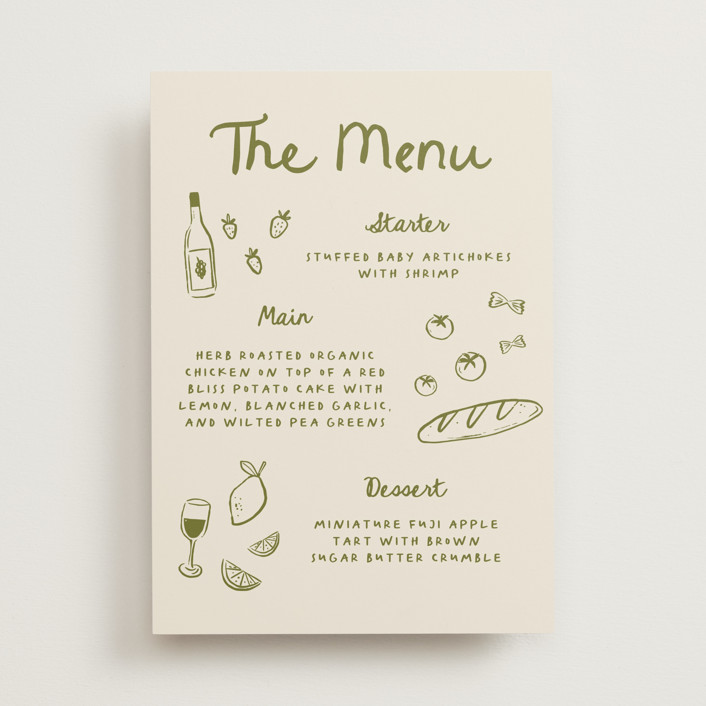 Playful Doodles Menu Signs by Carmia Jordaan | Minted