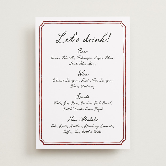Handwritten Menu Signs by Cass Loh | Minted