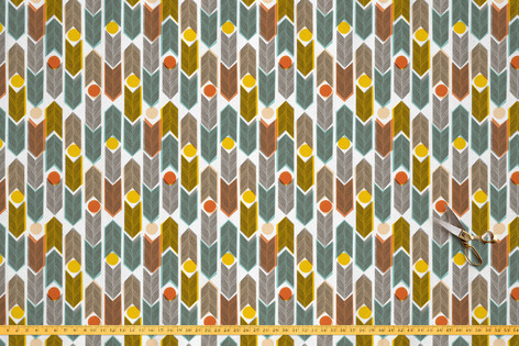 Warm Plains Pattern Fabric by 2birdstone | Minted